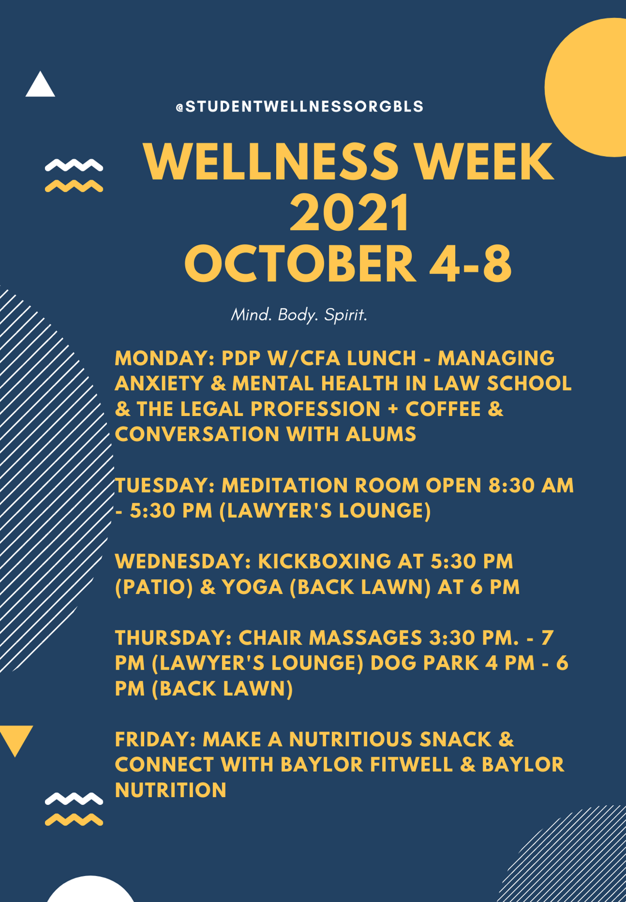 Baylor Law Celebrates Wellness Week 2021 | Law School | Baylor University